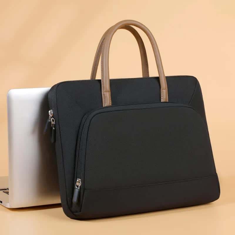 Black Simple & Stylish Laptop Bag - Elegant Notebook Carrier for Stude ...